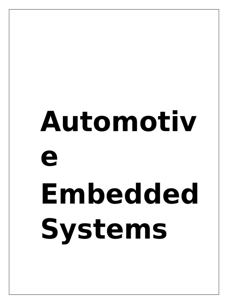 Automotive Embedded System | PDF | Embedded System | Microcontroller