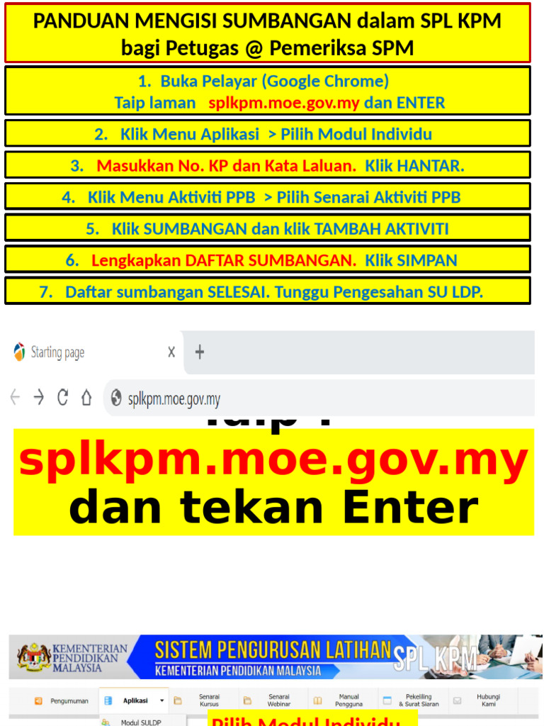 Panduan Daftar Sumbangan SPLKPM | PDF