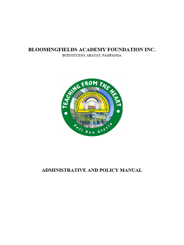Bloomingfields Academy Policy Manual | PDF | Educational Assessment ...