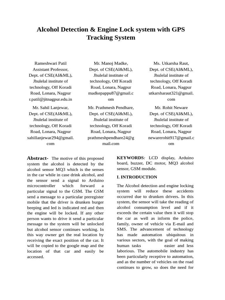 CSE (AI&ML) G8 Research Paper | PDF | Electric Motor | Liquid Crystal ...