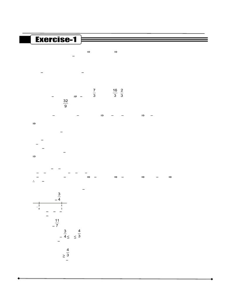 Fundamental Maths Exercise - 1 & 2 Sol | PDF | Inequality (Mathematics) | Chess