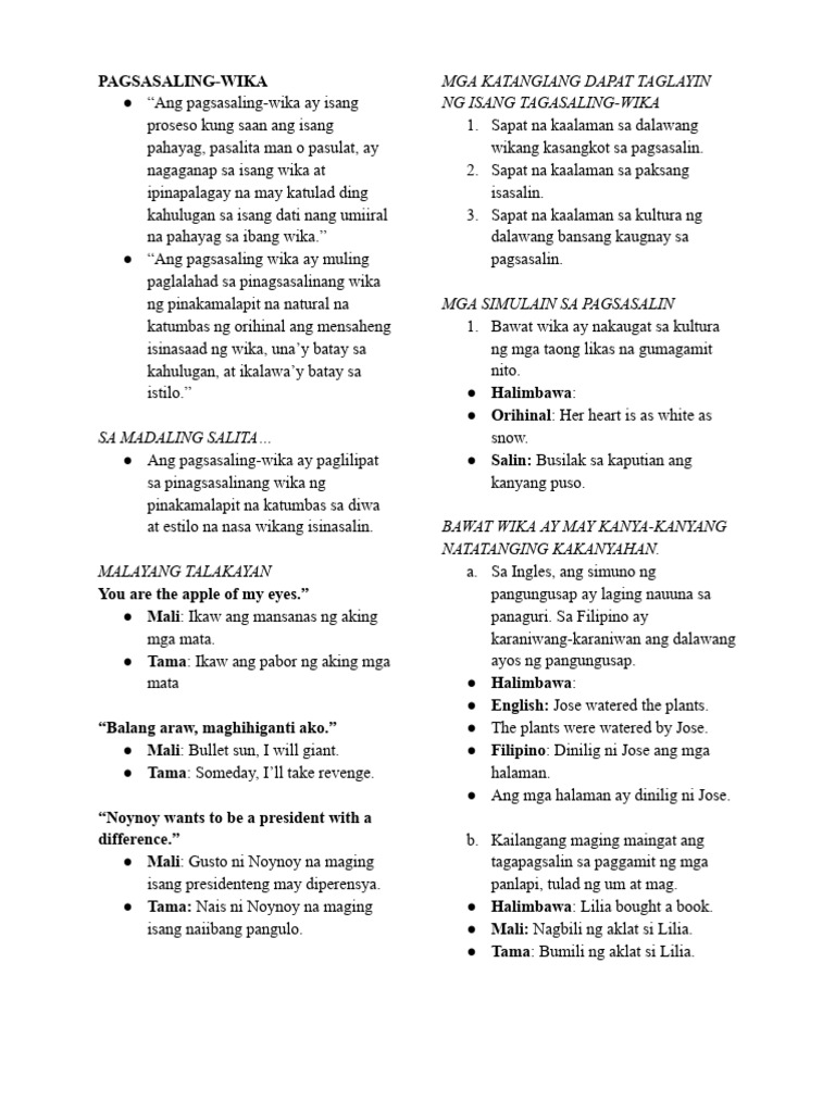Pagsasaling Wika | PDF