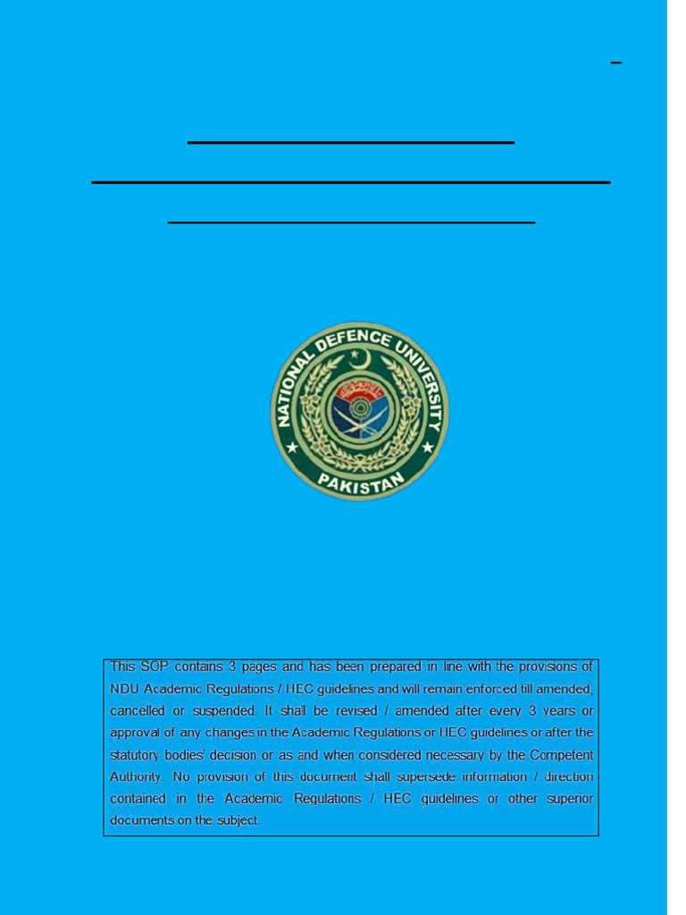 Incomplete Grade Exam SOP NDU | PDF