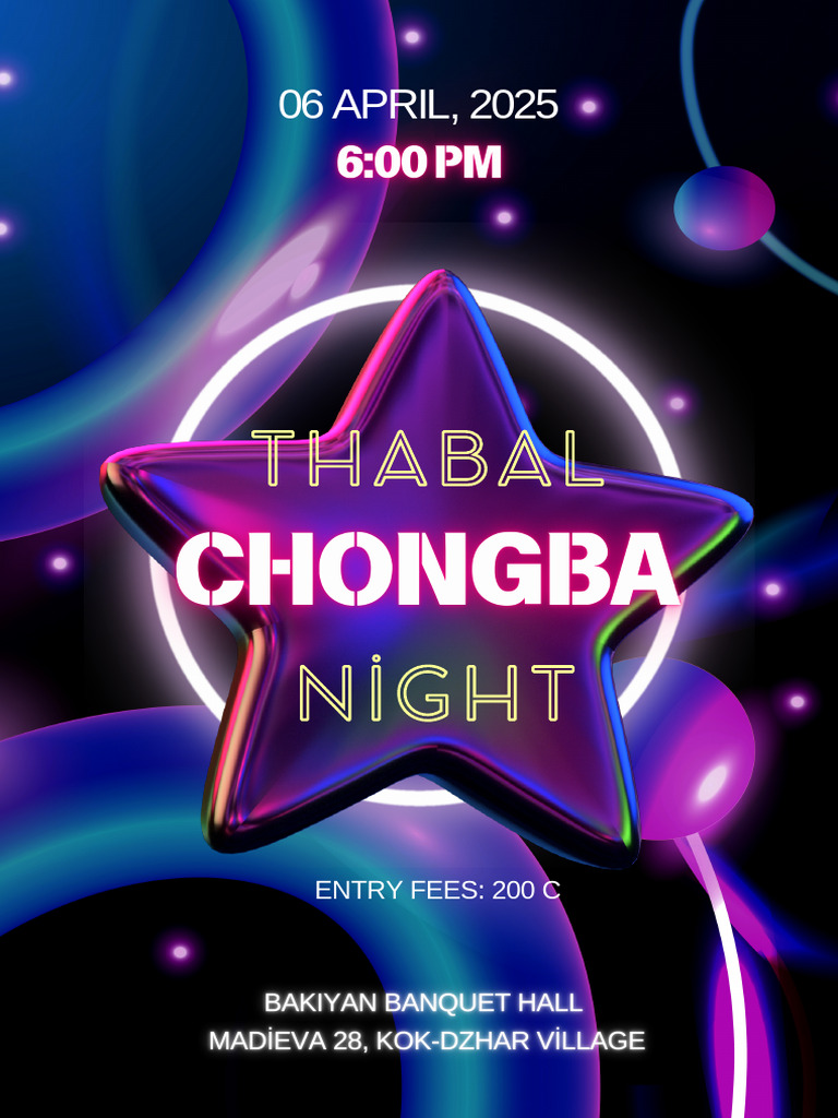 Black Neon Night Party Poster | PDF