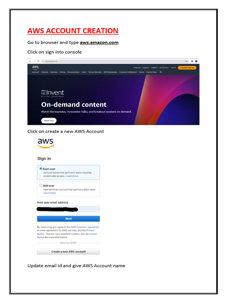 AWS ACCOUNT CREATION | PDF