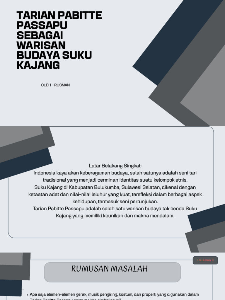 Tarian Pabitte Passapu: Warisan Suku Kajang | PDF