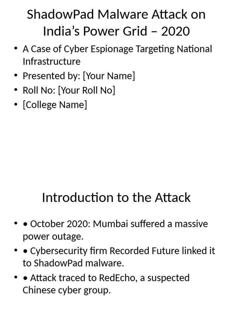 ShadowPad India Cyberattack | PDF