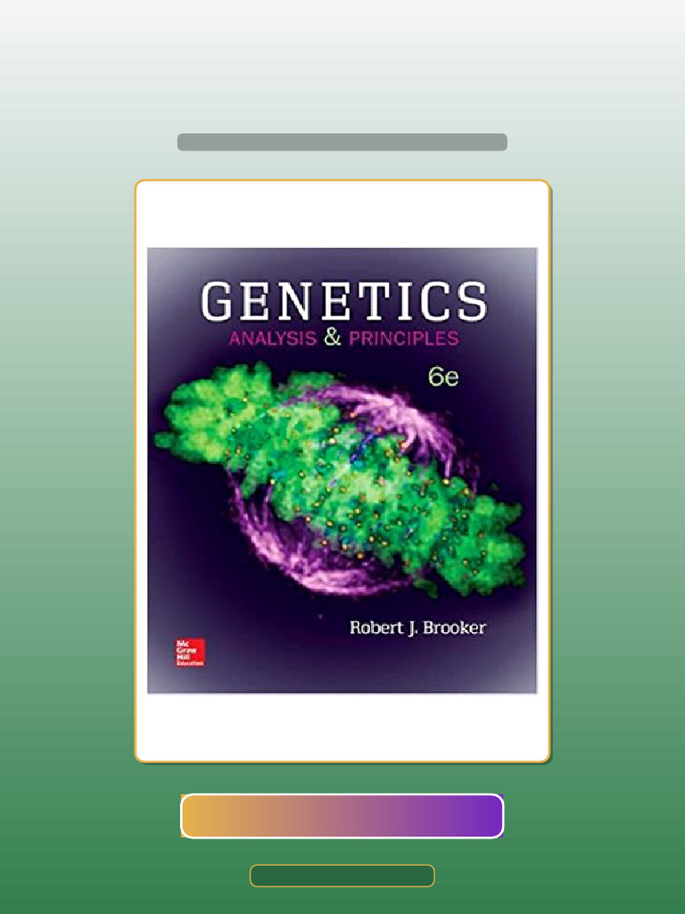 Genetics Analysis and Principles 6th Edition Brooker Solution Manual ...