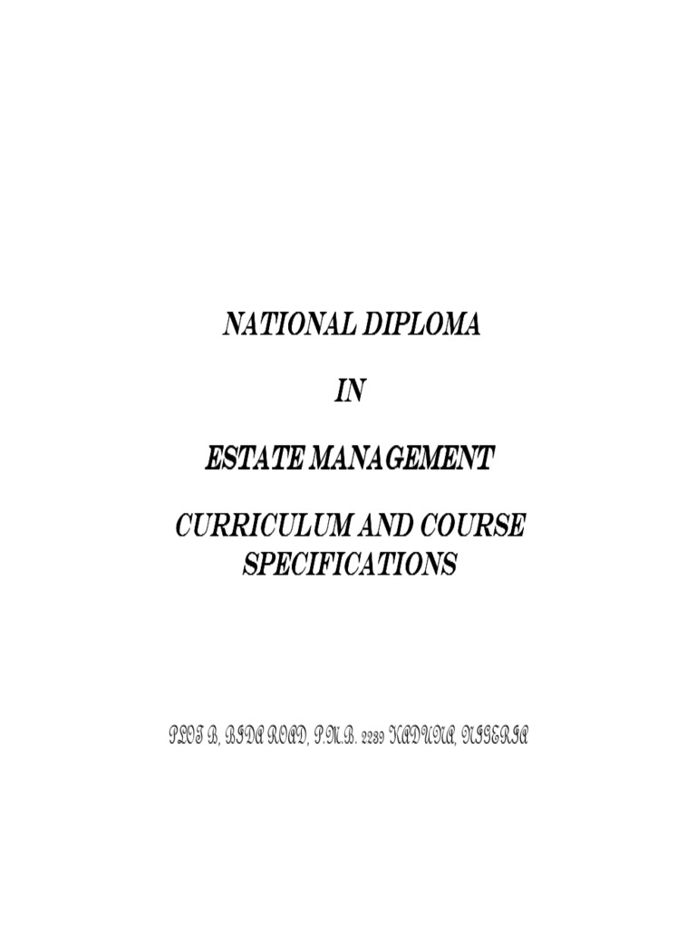 ND Estate Management Curriculum Overview | PDF | Matrix (Mathematics ...