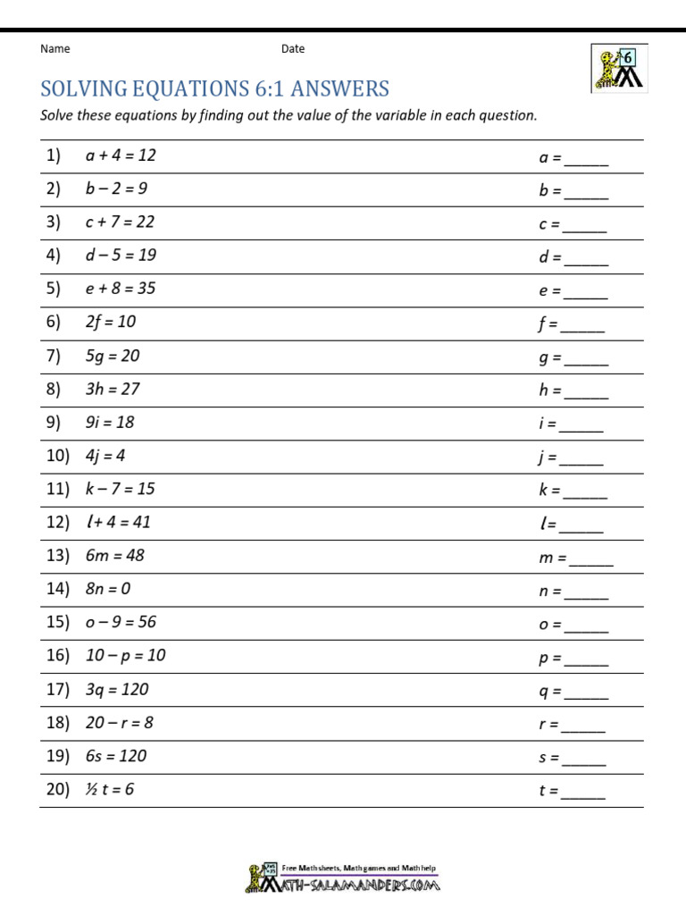 Homework November Break Grade 6 Algebra 2 | PDF