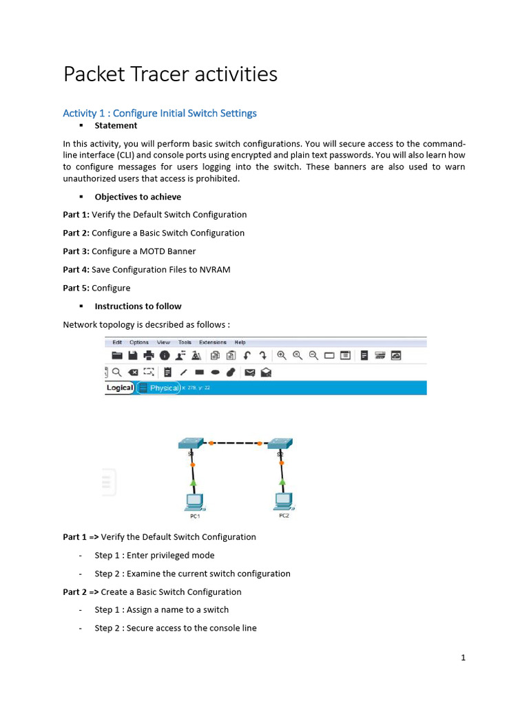 TP Activities (Session 1) Full | PDF | Computer Network | Command Line Interface