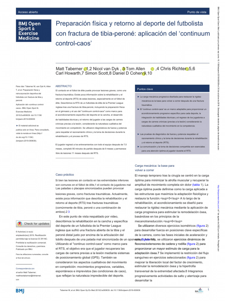 Control del Caos en Rehabilitación Deportiva | PDF