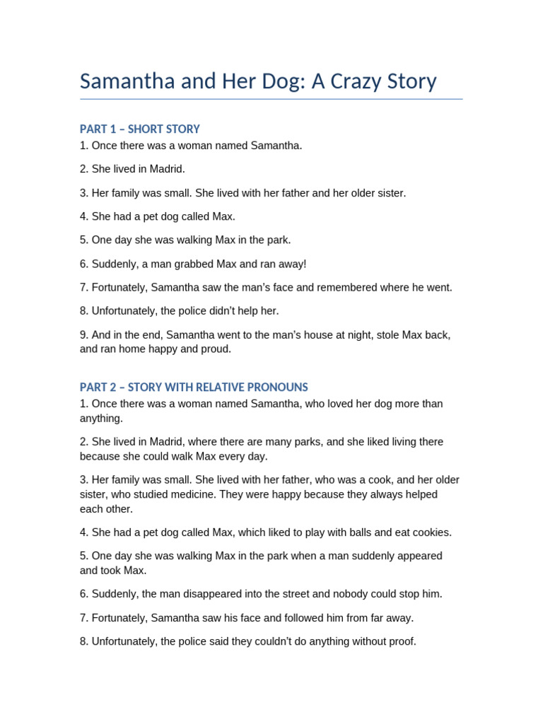 Samantha Dog Story Updated | PDF
