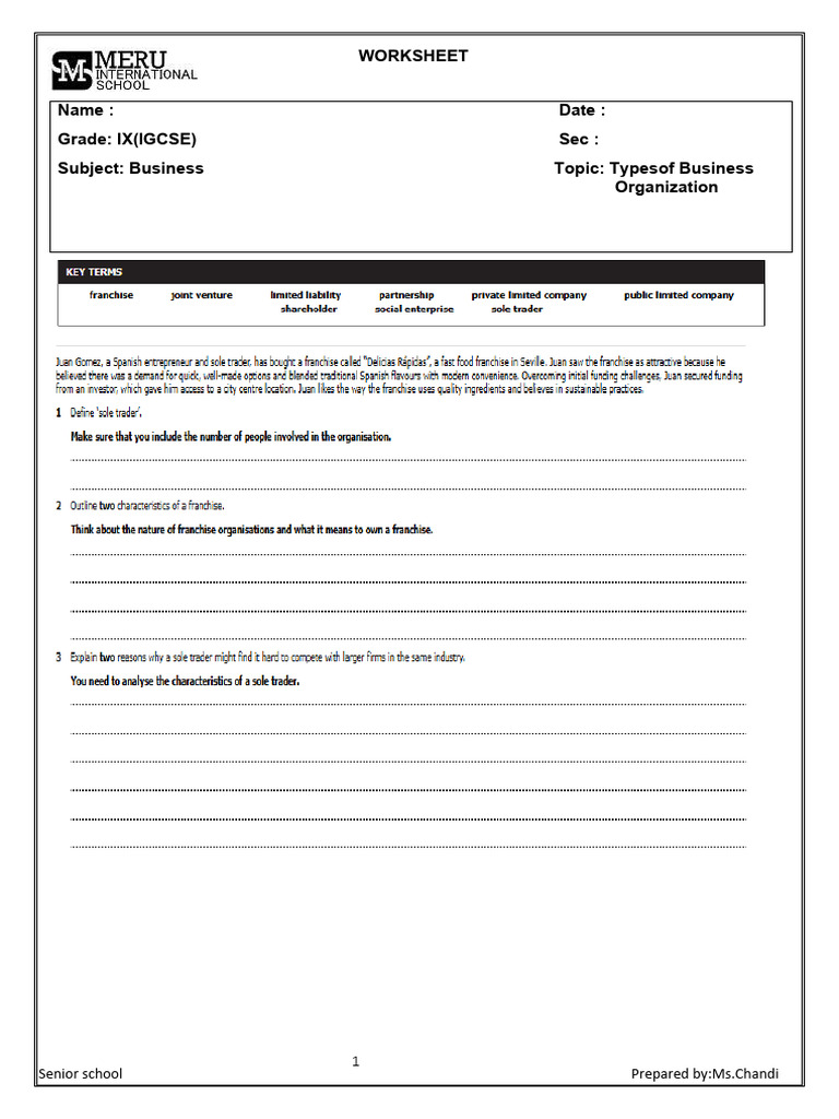 IX Business - Understanding Business Activity | PDF