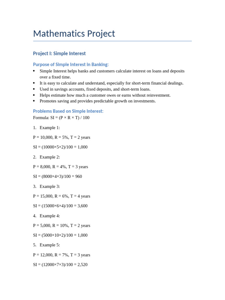 Simple and Compound Interest Projects | PDF | Interest | Compound Interest