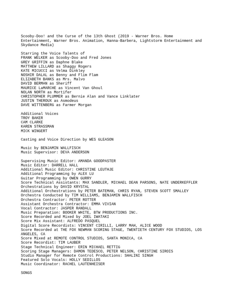 Warner Bros. Games and Activision Video Games and Other Game Credits 4 ...