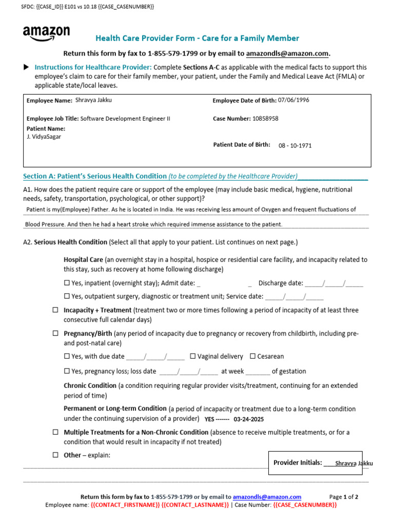 Amazon Healthcare Provider Form | PDF | Patient | Hospital