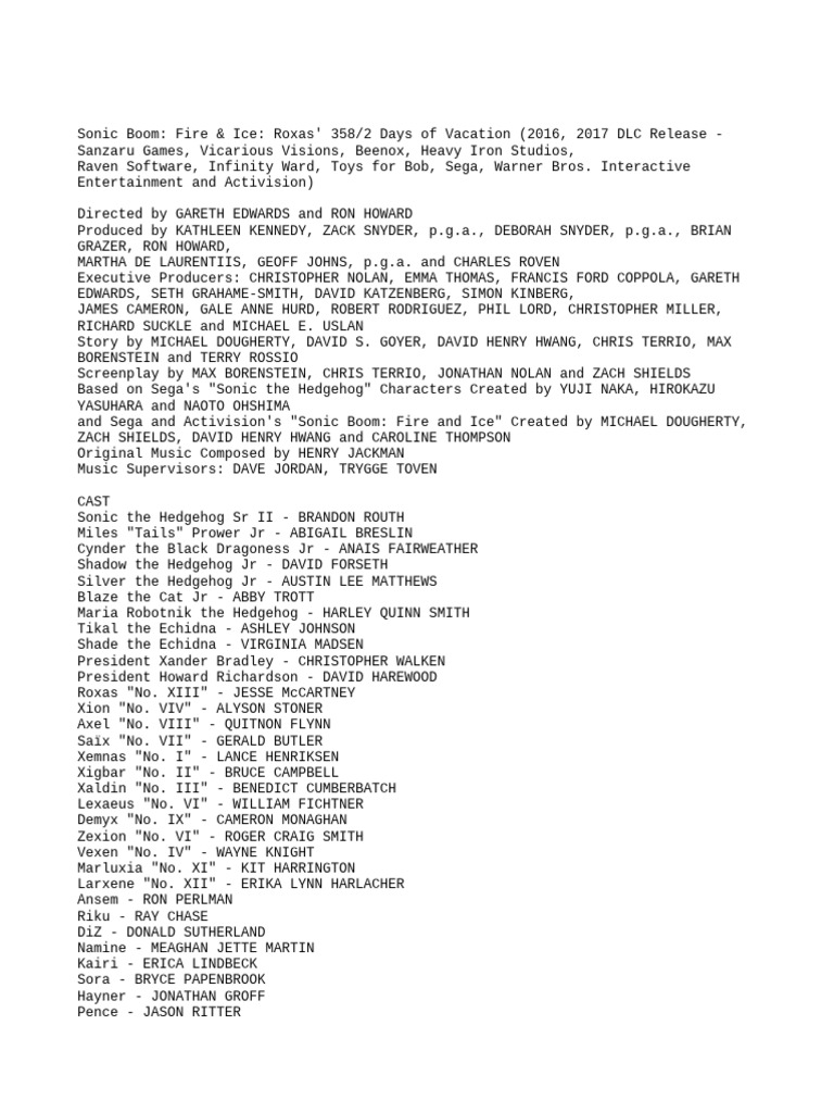 David Marsh's Video Game Credits | PDF | Bagheera
