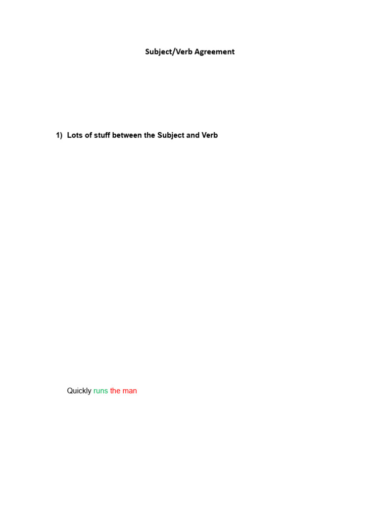 Subject Verb+Agreement+Handout | PDF