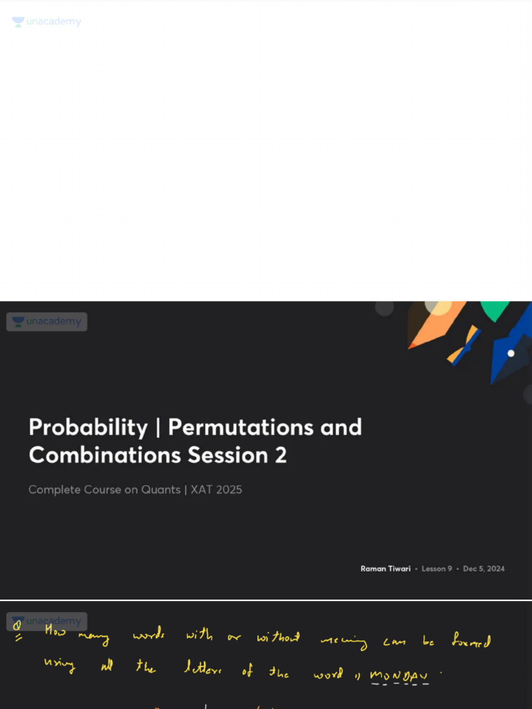 Probability Permutations and Combinations Session 2 With Anno | PDF