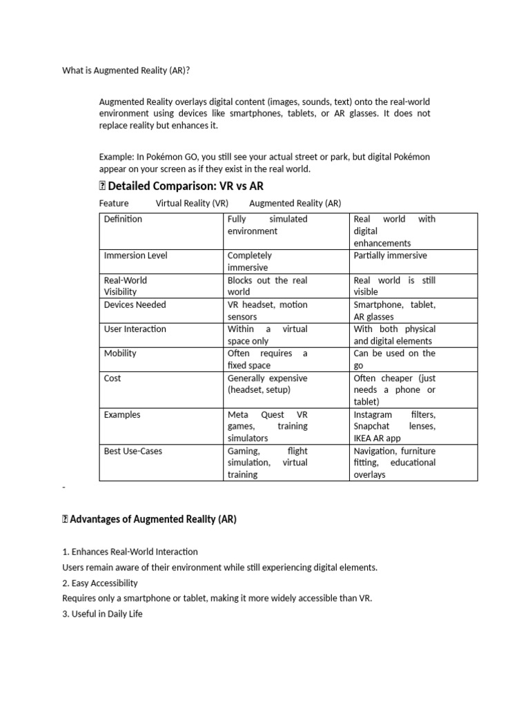 Understanding Augmented Reality (AR) | PDF | Augmented Reality ...
