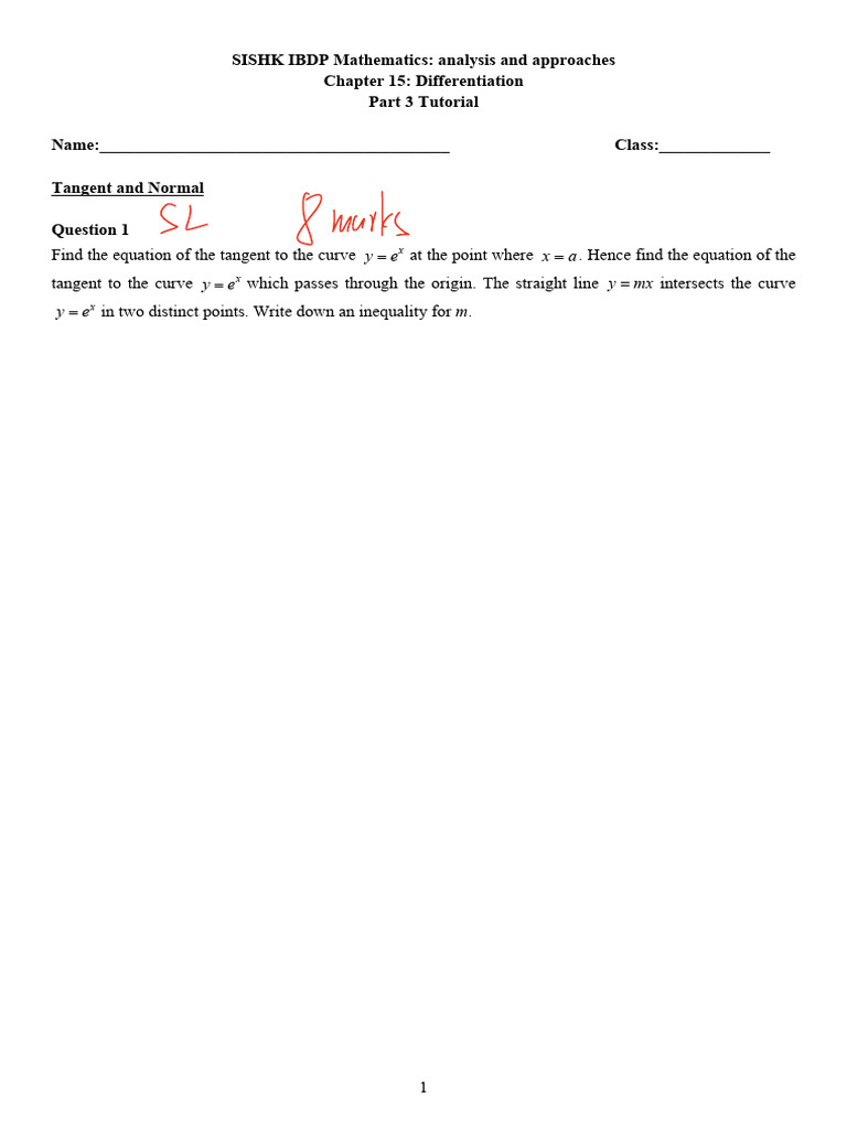 Chapter 15 Part 3 Tutorial | PDF | Tangent | Area