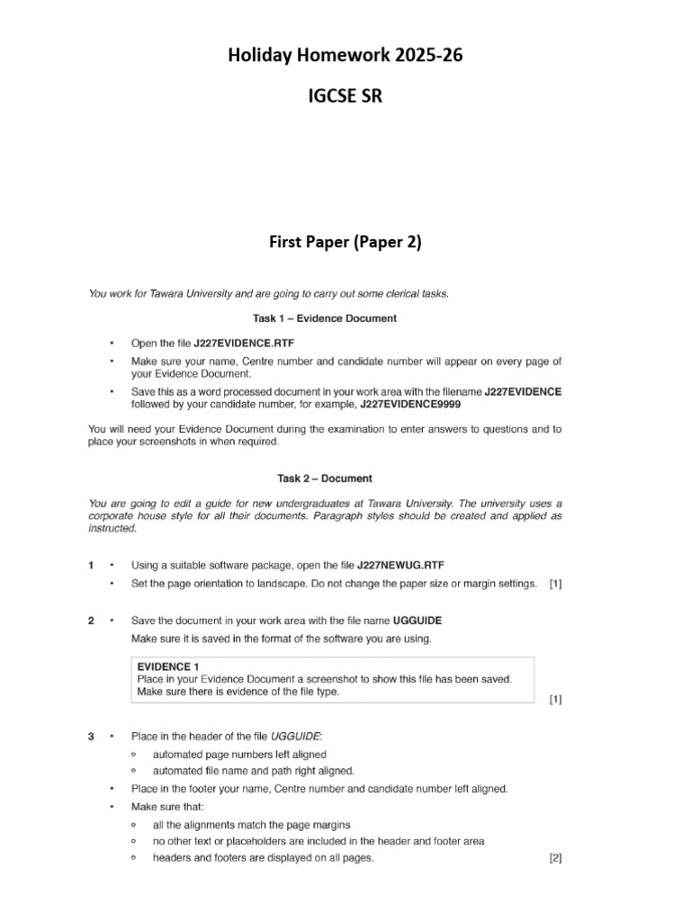 Papers - Holiday Homework 2025-26 - For Students | PDF