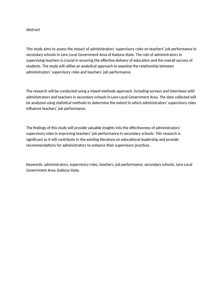 Impact of Admin Supervision on Teacher Performance | PDF