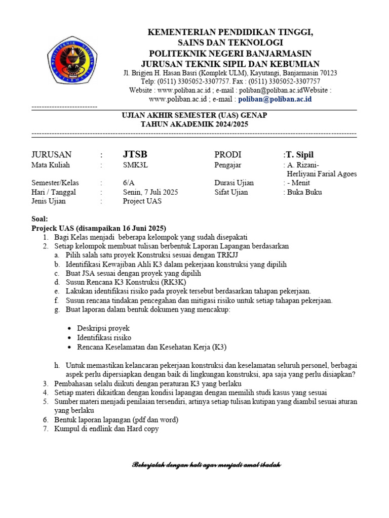 Project Uas Smk3l 6a TRKJJ (Genap 24-25) | PDF