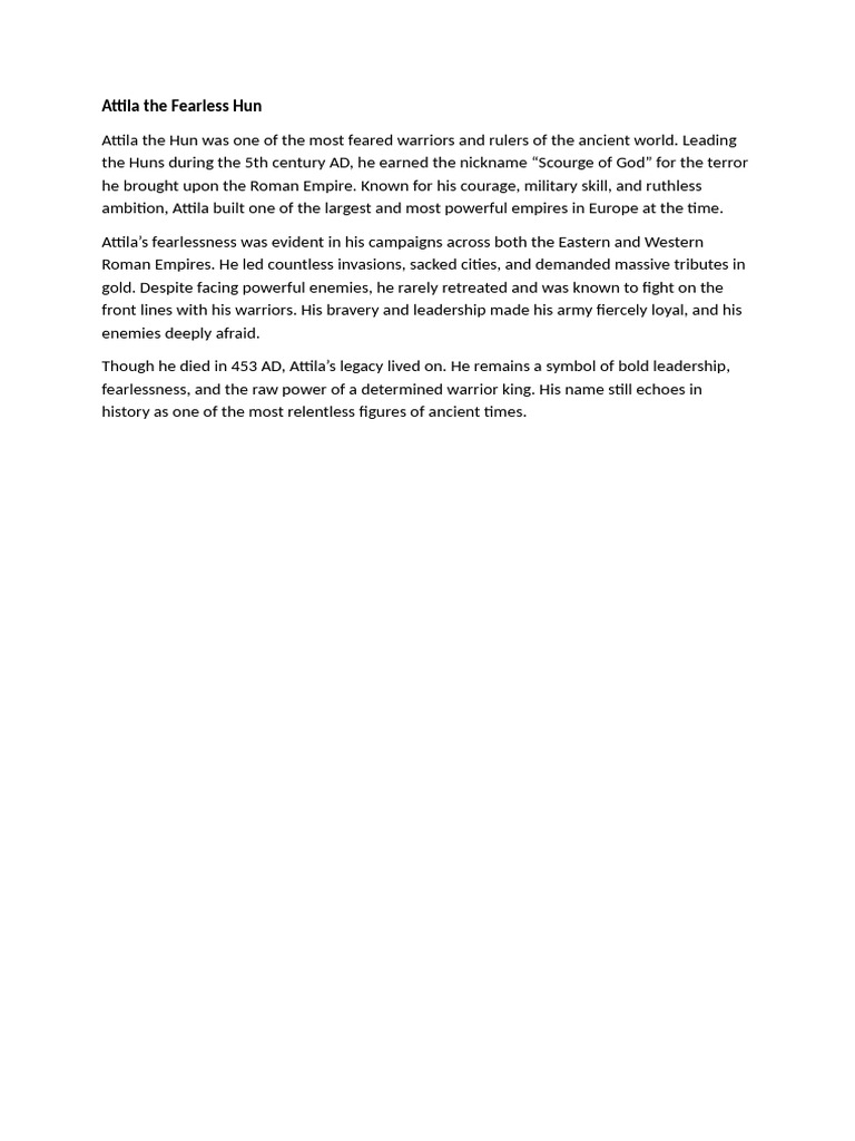 Attila The Fearless Hun | PDF