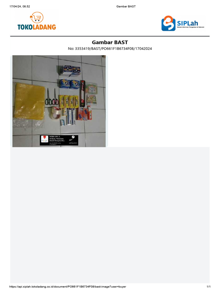 Gambar BAST | PDF