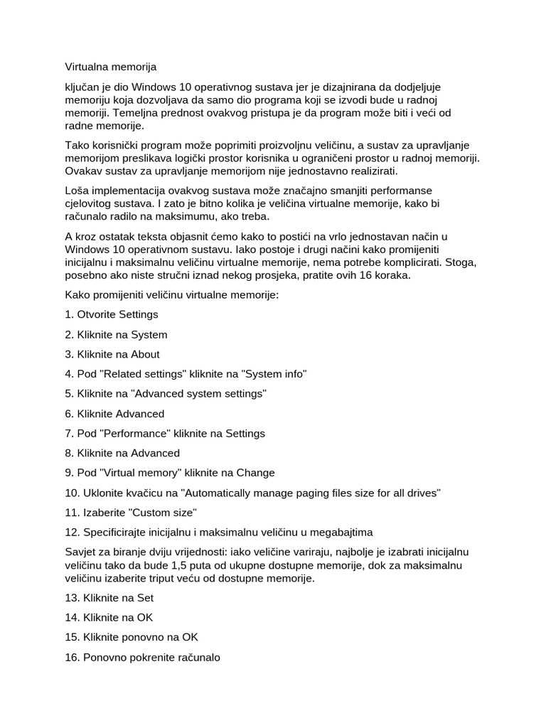 Virtualna Memorija | PDF