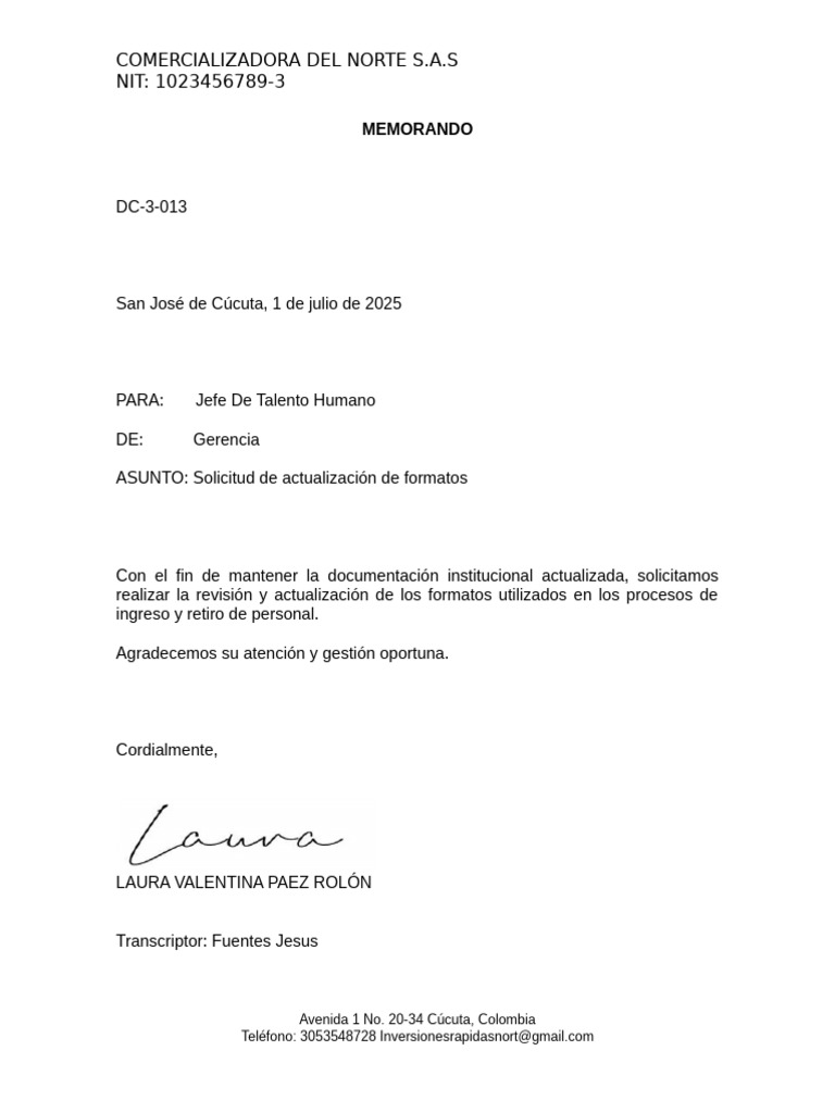 MEMORANDO 2 (1) | PDF