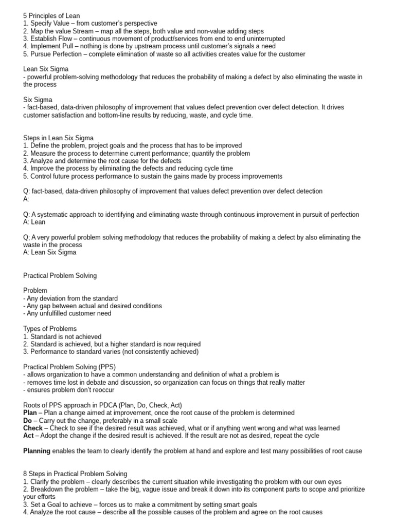 Lean Six Sigma - White Belt | PDF | Six Sigma | Lean Manufacturing