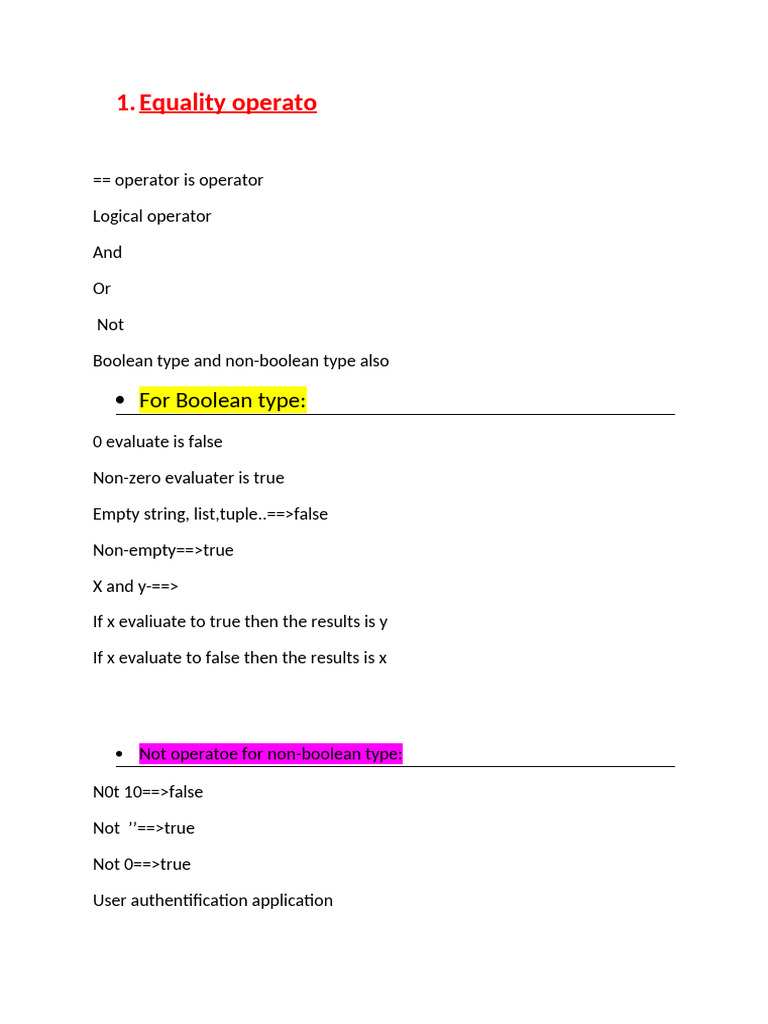 Equality Operator Ms Word | PDF
