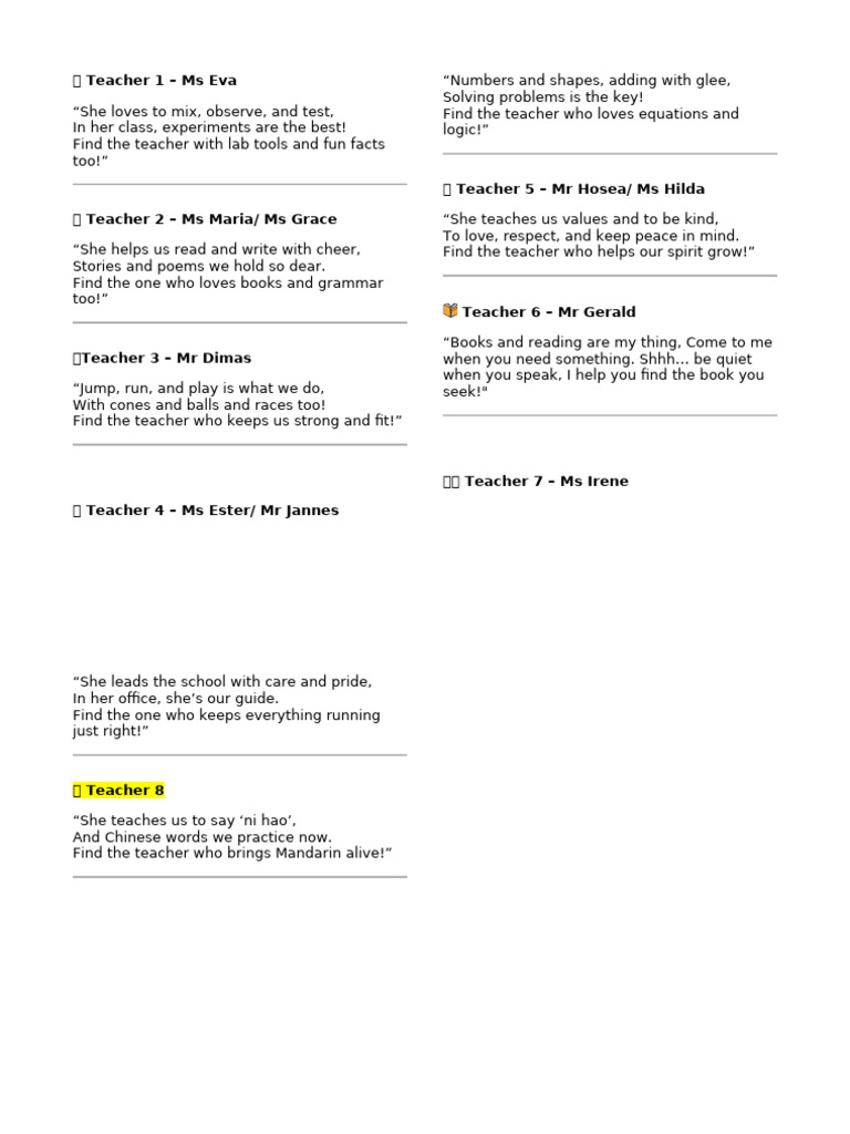 Teacher 1 Pdf