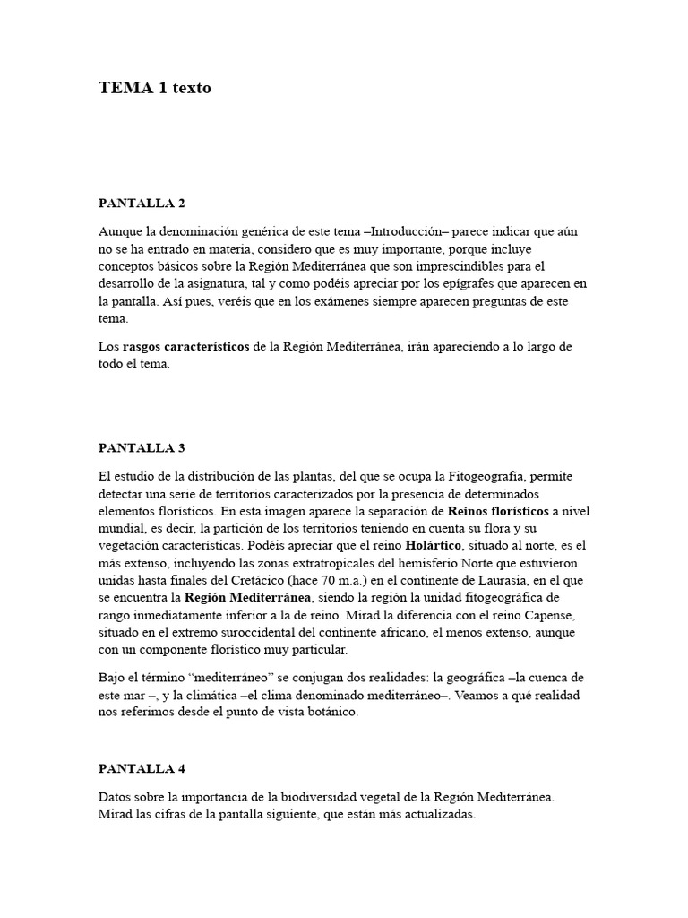 TEMA 1 Texto | PDF | Clima | mar Mediterráneo
