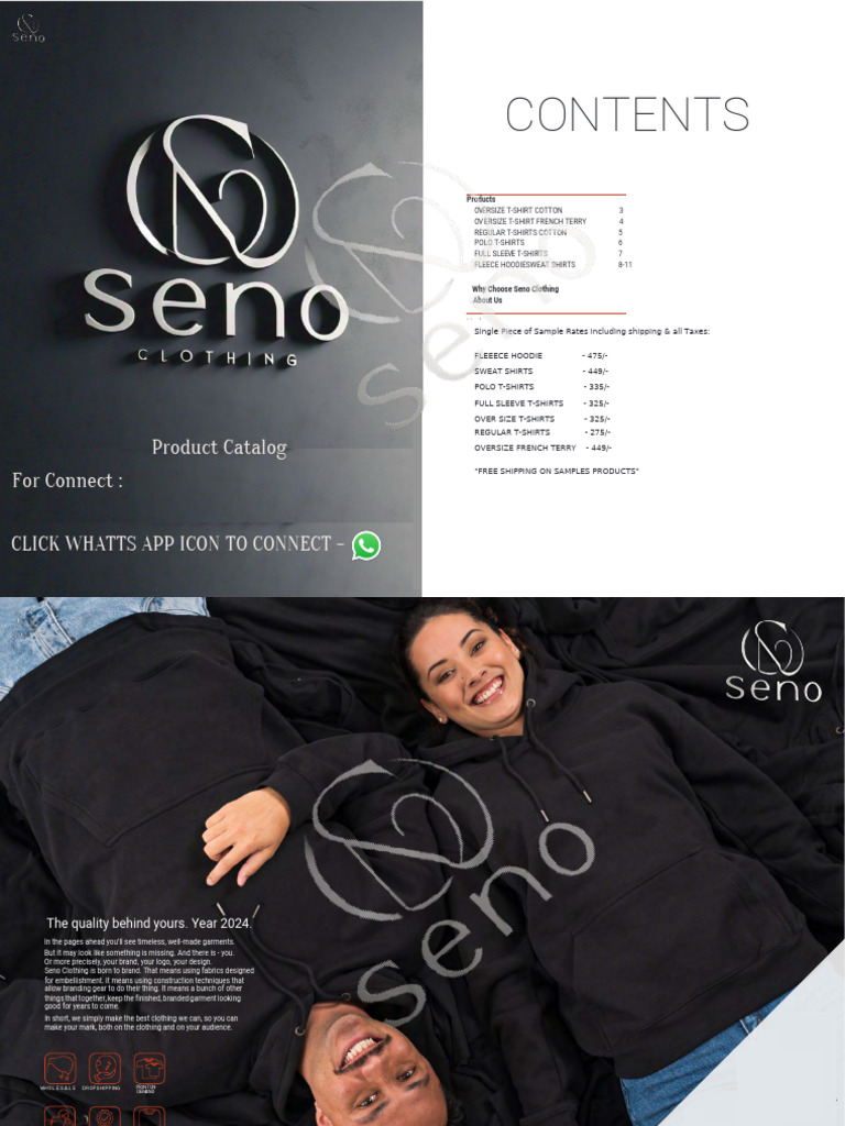 Seno Clothing Product Catalogue 2024 | PDF | T Shirt | Sweater