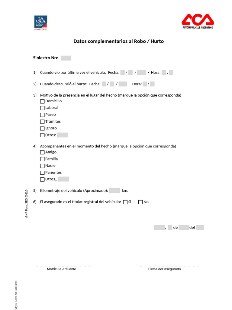 ROBO TOTAL - Datos Complementarios | PDF