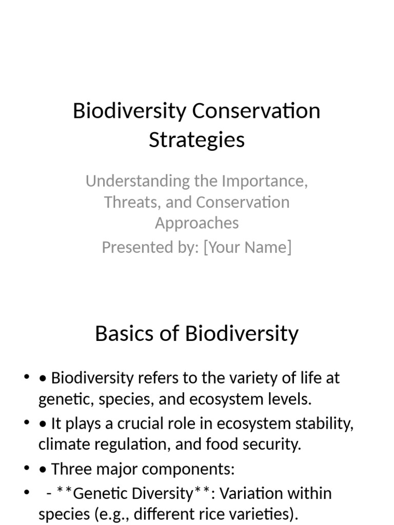 Biodiversity Conservation Strategies | PDF | Conservation Biology ...