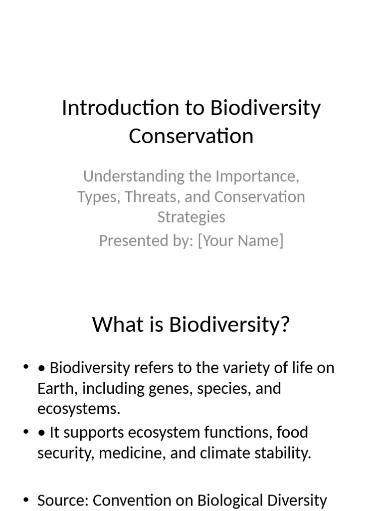 Biodiversity Conservation Overview | PDF | Conservation Biology ...