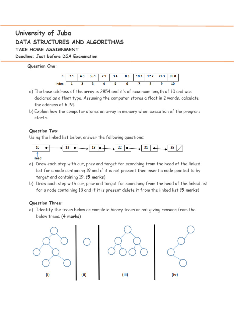 Data Structures Take Home Assignment | PDF