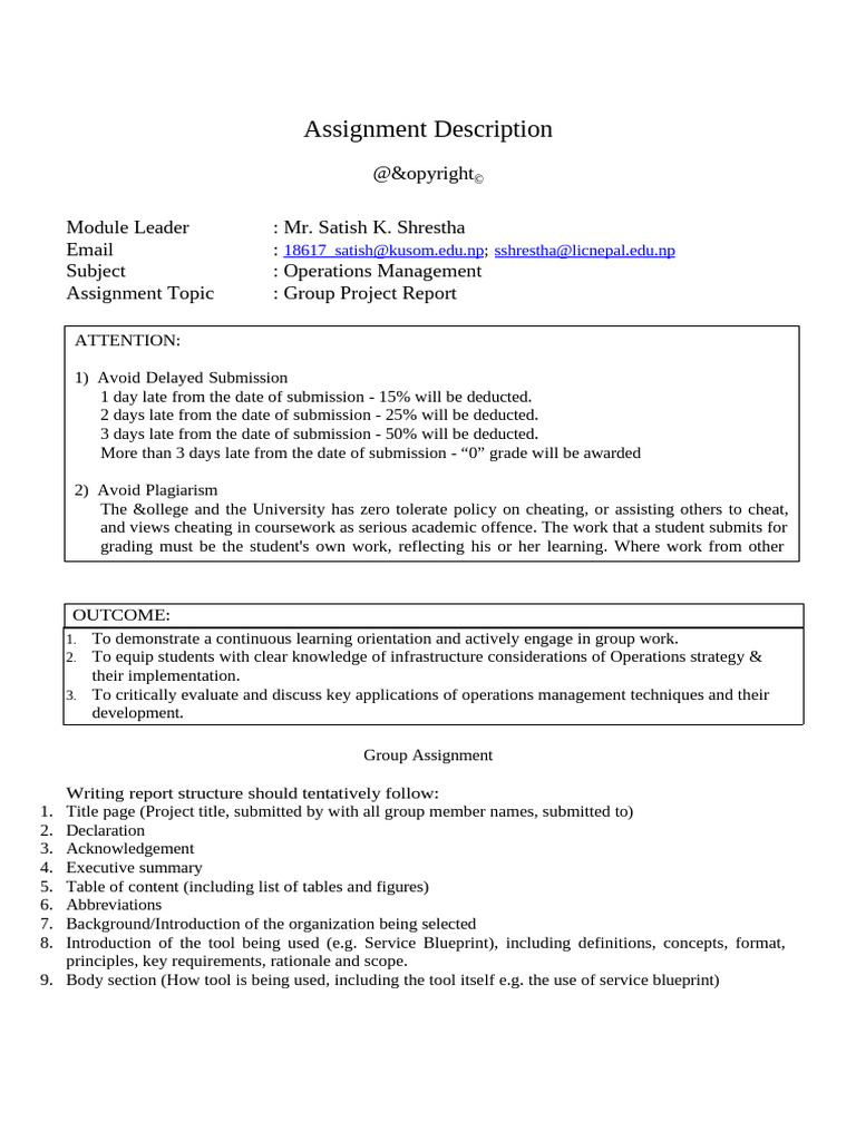 Group Project Report Assignment Description - Docx - Lumin - Lumin PDF Editor | PDF