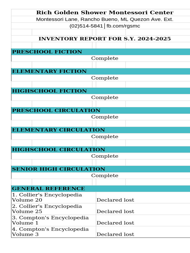 Format Book Inventory | PDF