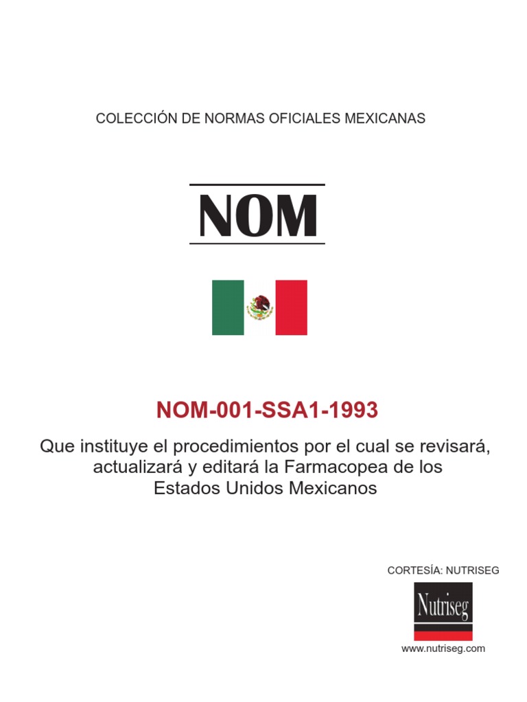 Nom 001 Ssa1 1993 | Farmacia | Medicamentos con receta