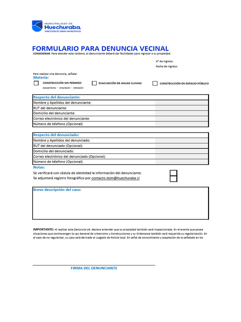 Formulario Denuncias 2025 v09 Final | PDF