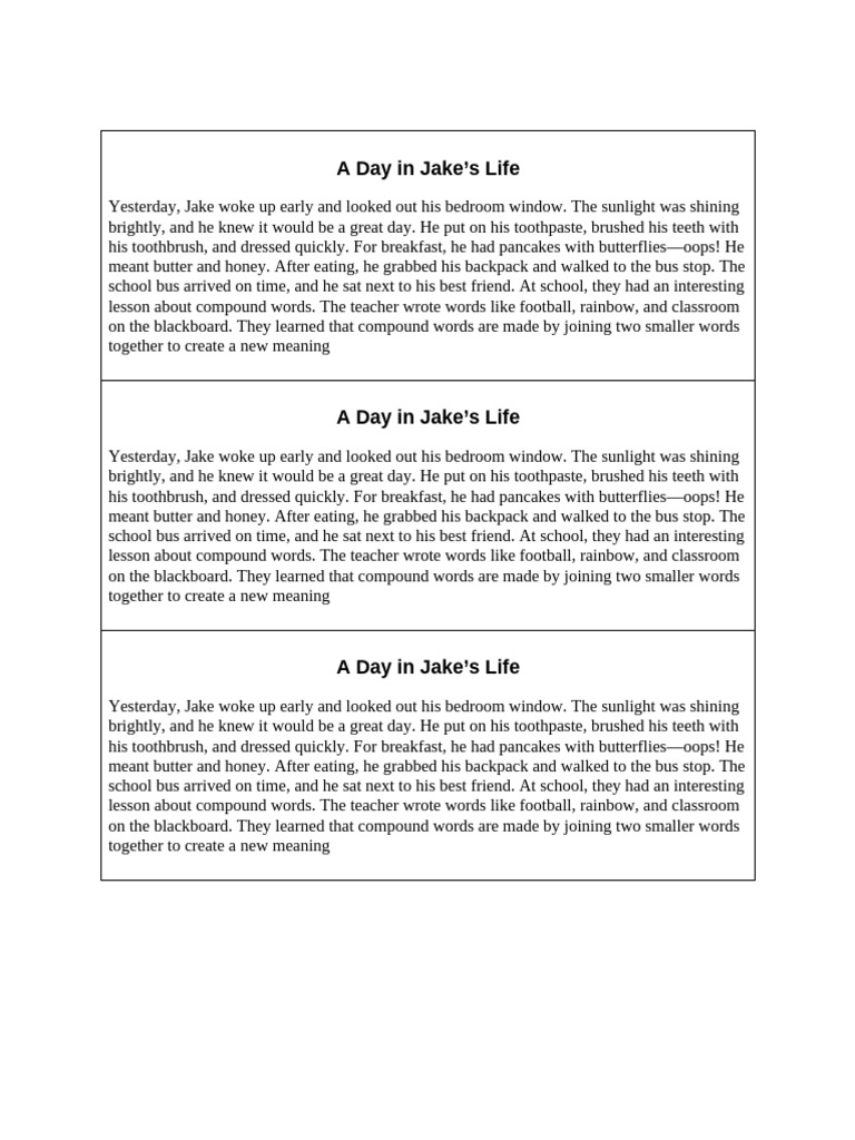 Jake's Fun Day at School | PDF