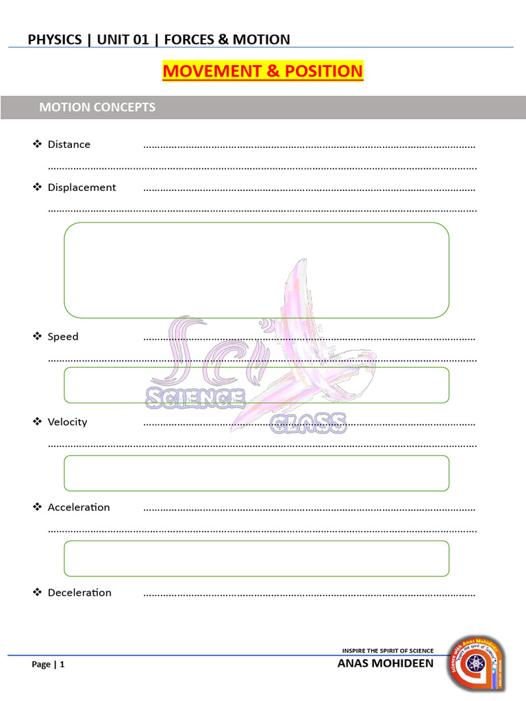 Motion and Velocity Worksheets | PDF | Acceleration | Velocity