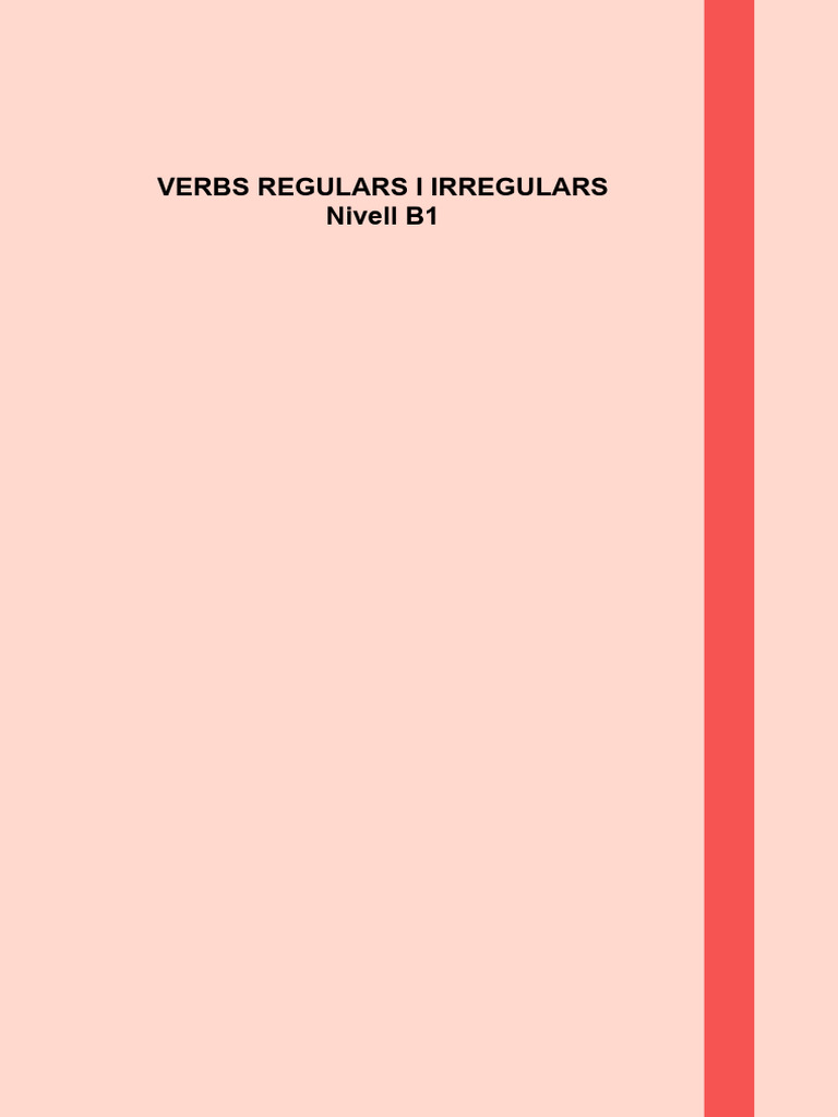 EXERCISES Verbs Regulars I Irregulars | PDF