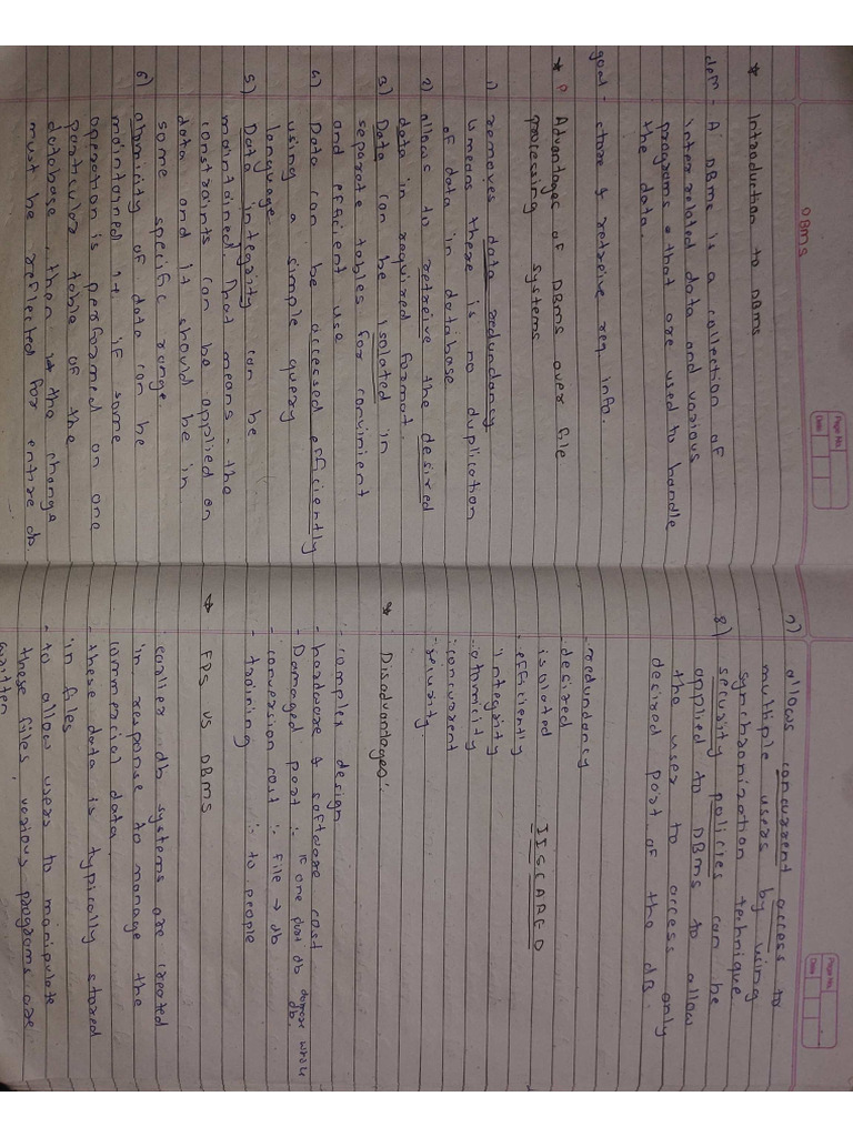 DBMS Insem Notes by Ayush | PDF